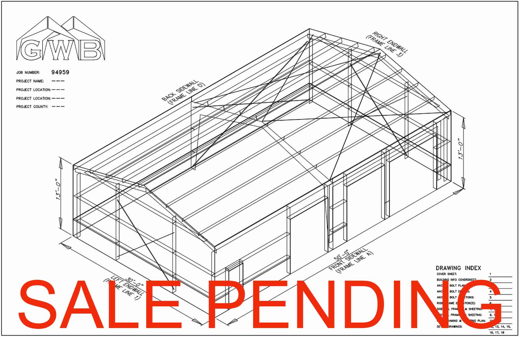 30’ x 50’ x 13' - Gable - Great Western Buildings